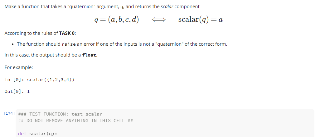 Solved Make a function that takes a "quaternion" argument, | Chegg.com
