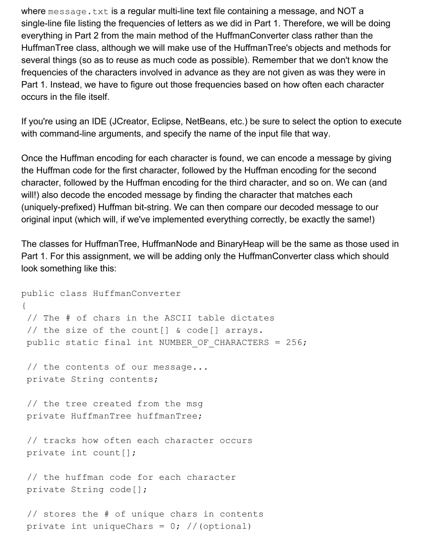 Huffman Encoder Part 2: Encoding/Decoding In this two | Chegg.com