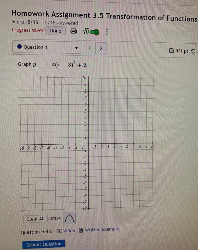 Solved Homework Assignment 3.5 Transformation of Functions | Chegg.com