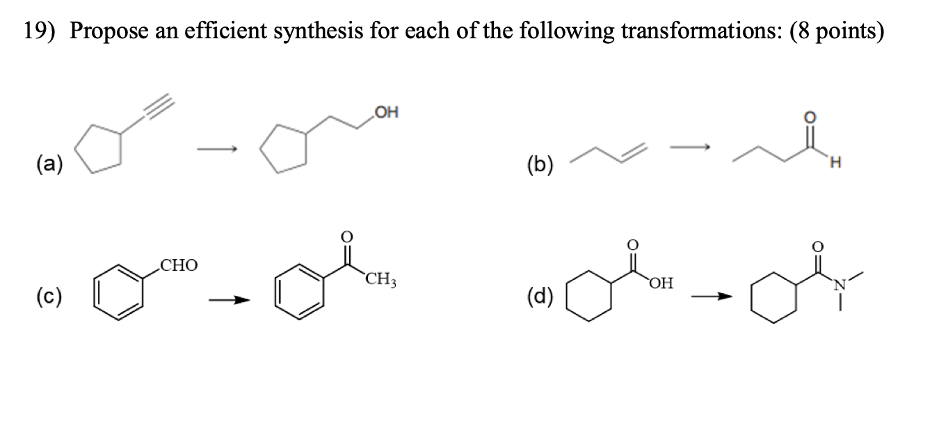 Solved Propose an efficient synthesis for each of the | Chegg.com