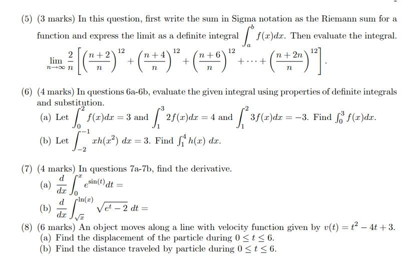 Solved (3) (4 marks) In questions 3a-3b, use the given | Chegg.com