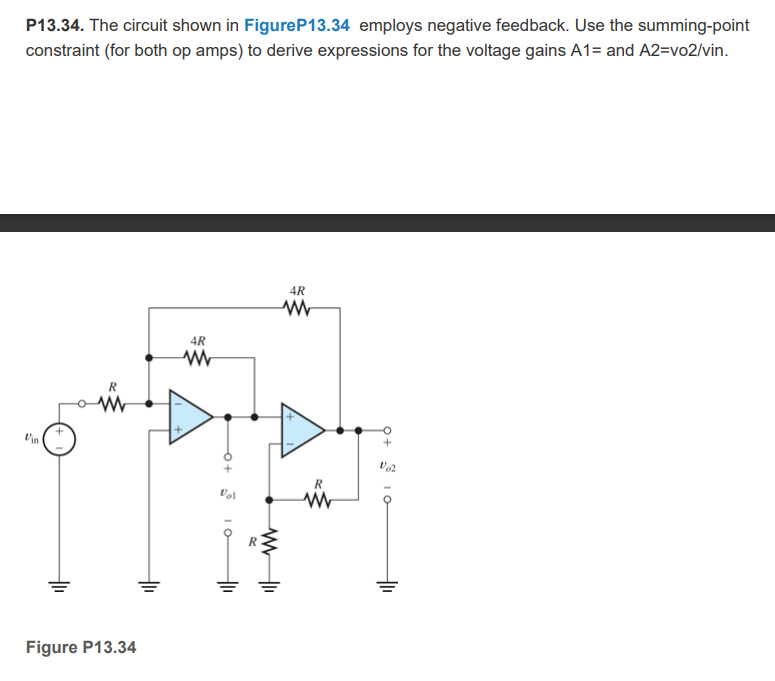 Solved P13.34. The circuit shown in FigureP13.34 employs | Chegg.com