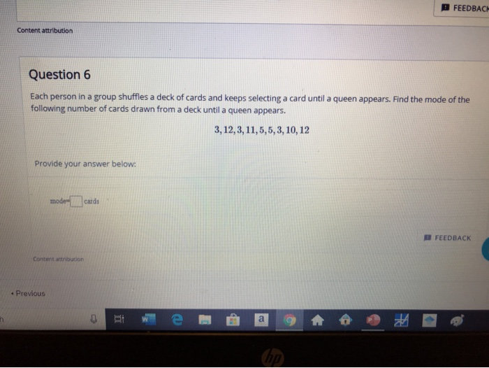 Solved FEEDBACH Content attribution Question 6 Each person | Chegg.com Solved FEEDBACH Content attribution Question 6 Each person | Chegg.com