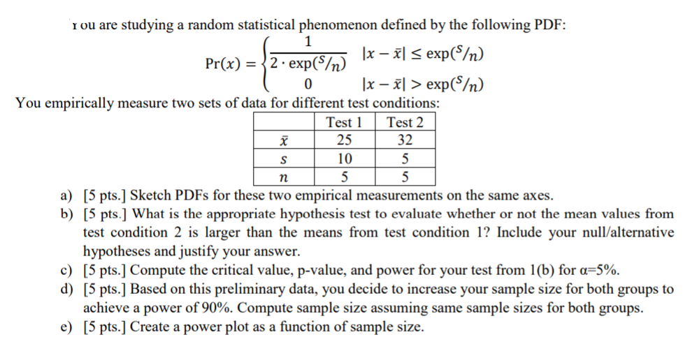 S you are studying a random statistical phenomenon | Chegg.com