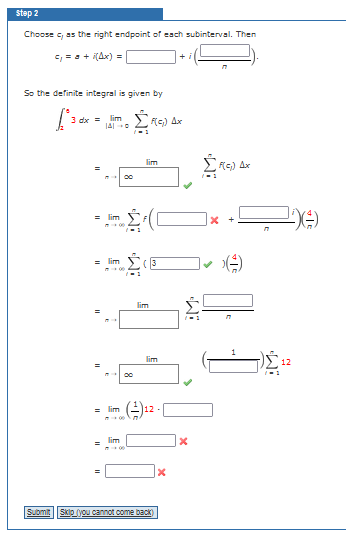 Solved Choose c1 as the right endpoint of each subinterval. | Chegg.com