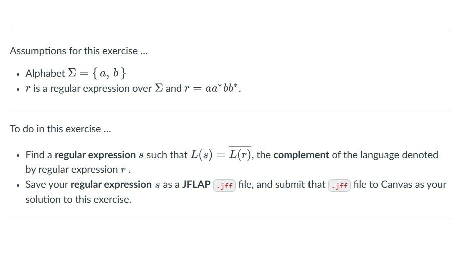 Solved Assumptions for this exercise ... - Alphabet Σ={a,b} | Chegg.com