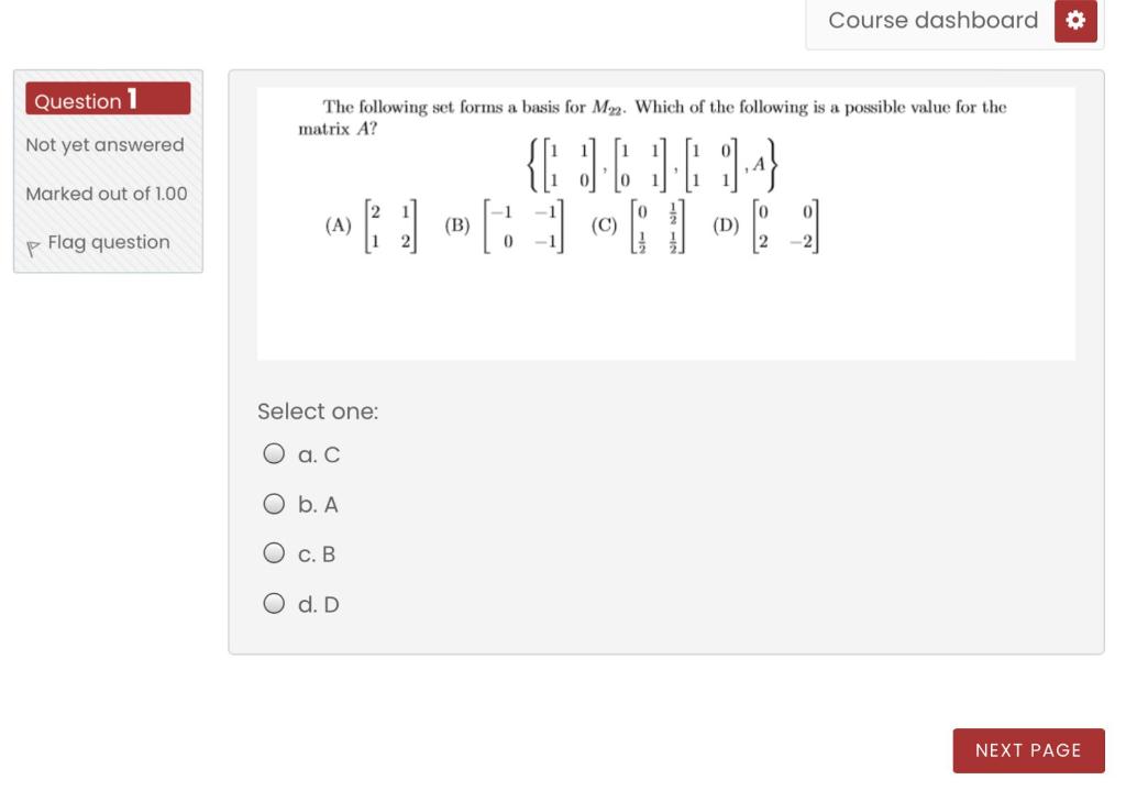Solved Course dashboard Question 1 The following set forms a | Chegg.com