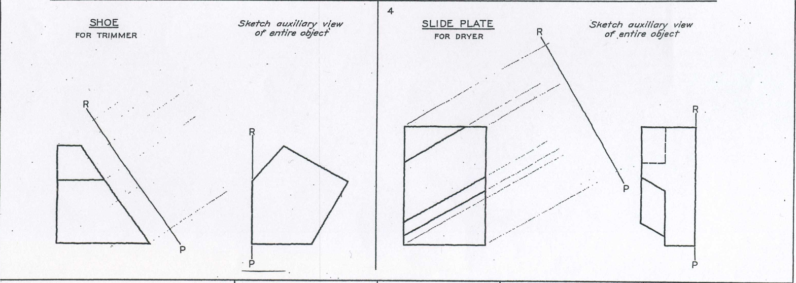 Sketch auxiliary view of entire object | Chegg.com