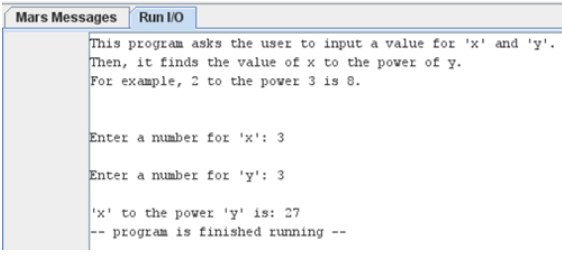 Solved Task 3: Advanced Math: x to the power of y Write a | Chegg.com