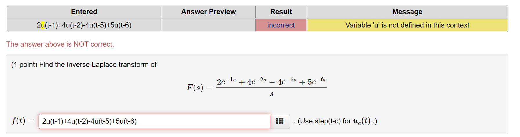 Solved Entered Answer Preview Result Message | Chegg.com