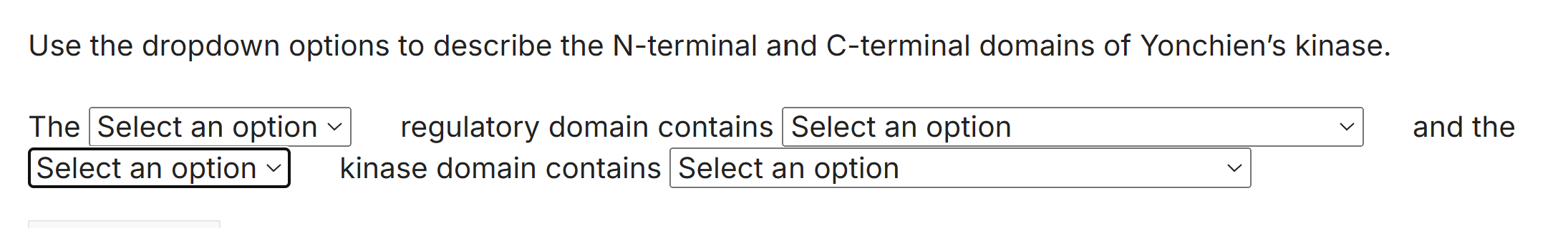 Solved Use the dropdown options to describe the N-terminal | Chegg.com