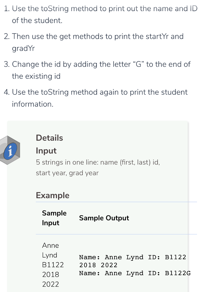 Solved Implement a Student class that has the following | Chegg.com