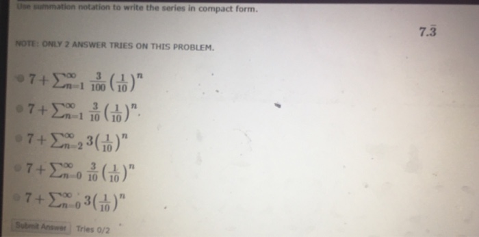 Use summation notation to write the series in compact | Chegg.com
