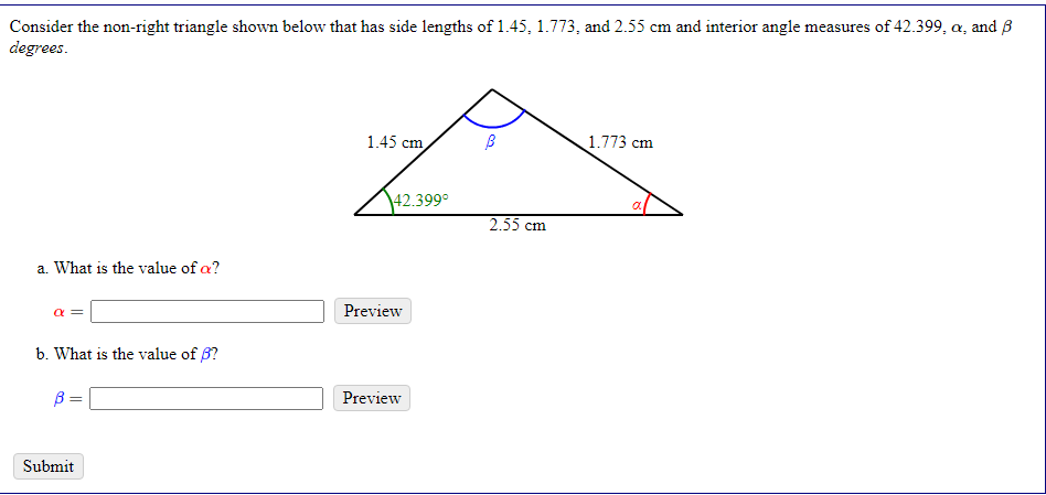 Solved Consider the non-right triangle shown below that has | Chegg.com