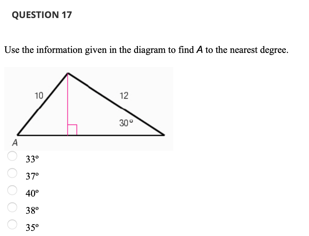 Solved Use the information given in the diagram to find A to | Chegg.com