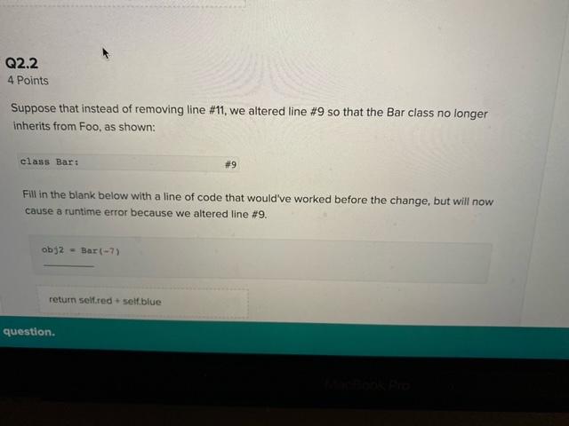 Solved Consider the pair of classes below. 1 42 class Foo: | Chegg.com