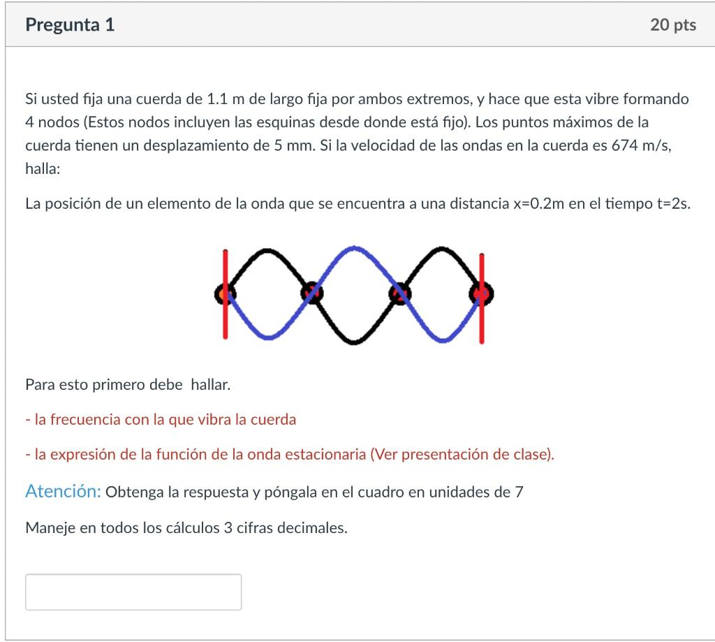 Solved Si usted fija una cuerda de 1.1 m de largo fija por | Chegg.com