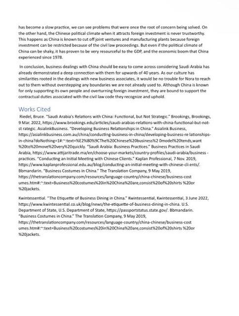 Saudi Arabia and China have a relationship that they | Chegg.com