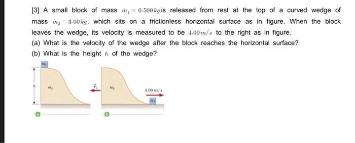 Solved 3] A small block of massm-0.500kg is released from | Chegg.com