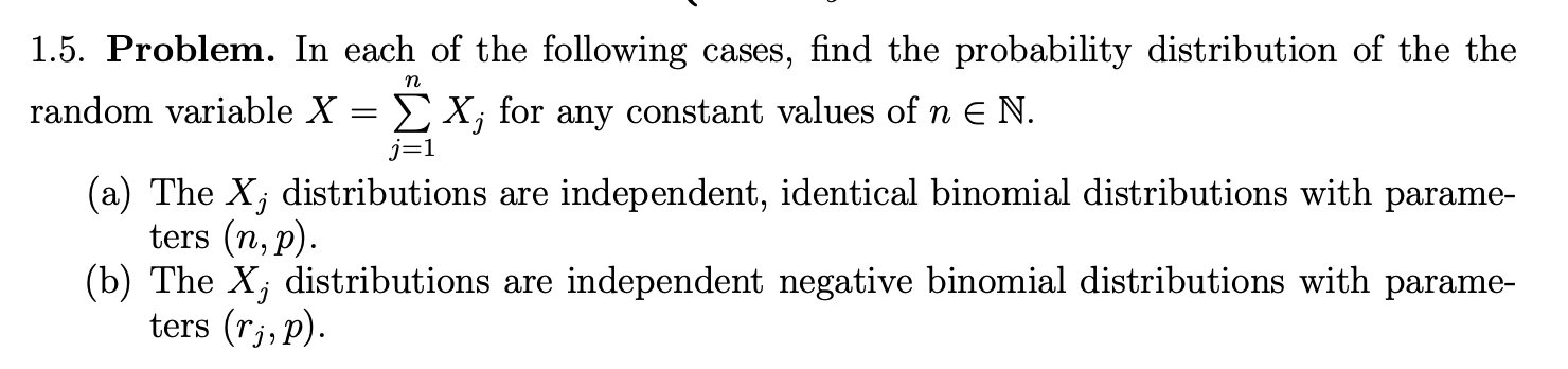 Solved 1.5. Problem. In each of the following cases, find | Chegg.com