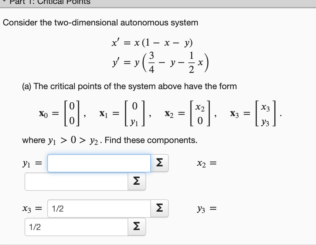Solved Part 1! Critical Polnts Consider the two-dimensional | Chegg.com