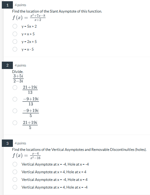 Solved Find the location of the Slant Asymptote of this | Chegg.com