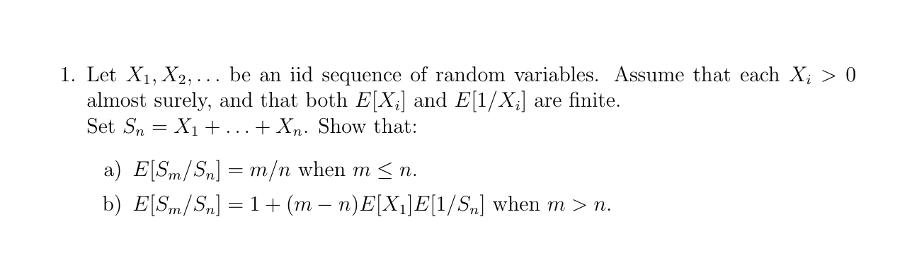 Solved 1. Let X1, X2, ... be an iid sequence of random | Chegg.com