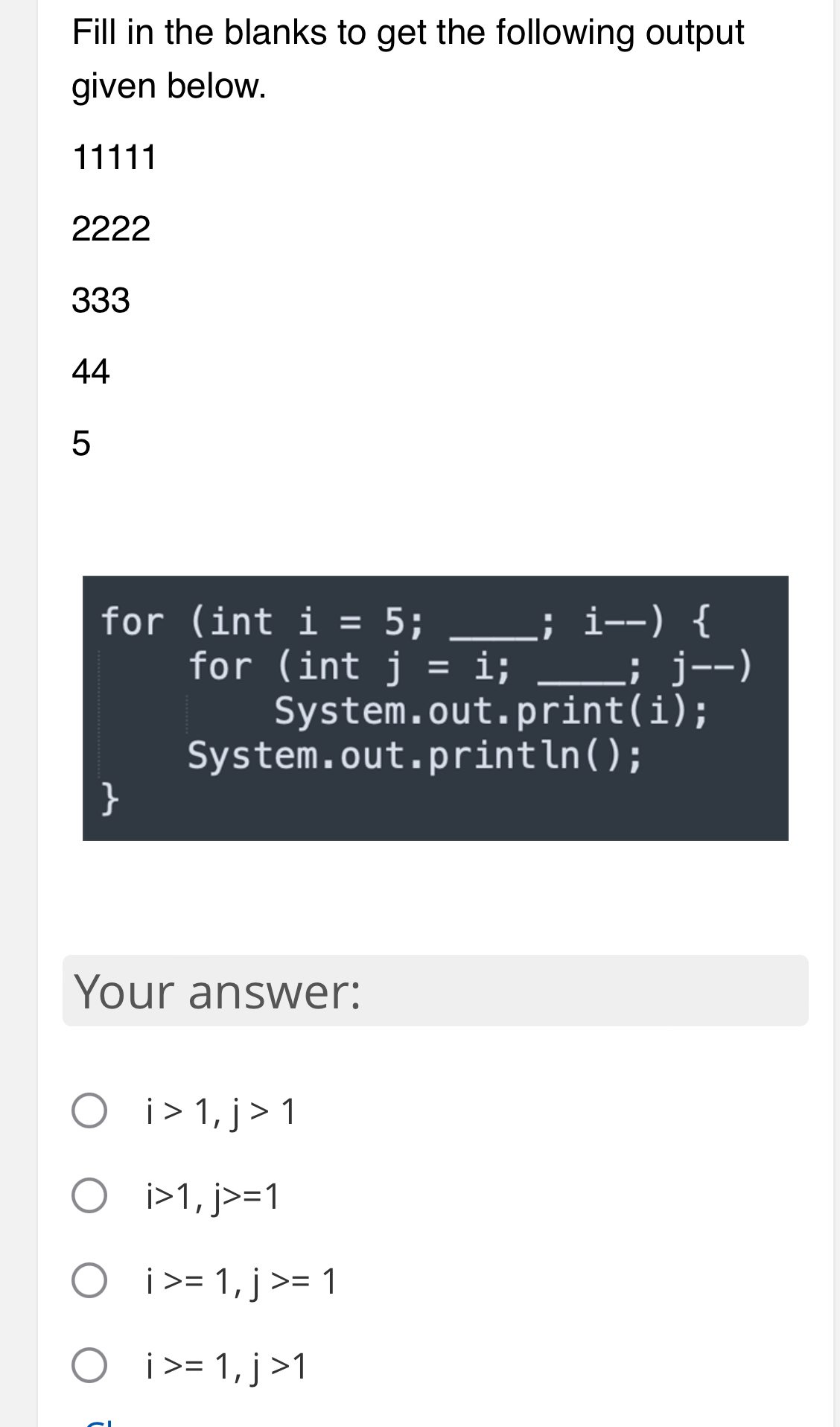 Solved Fill in the blanks to get the following outputgiven | Chegg.com