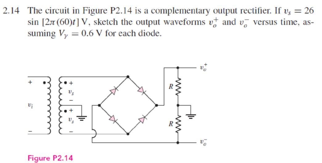 Solved 2.14 The circuit in Figure P2.14 is a complementary | Chegg.com