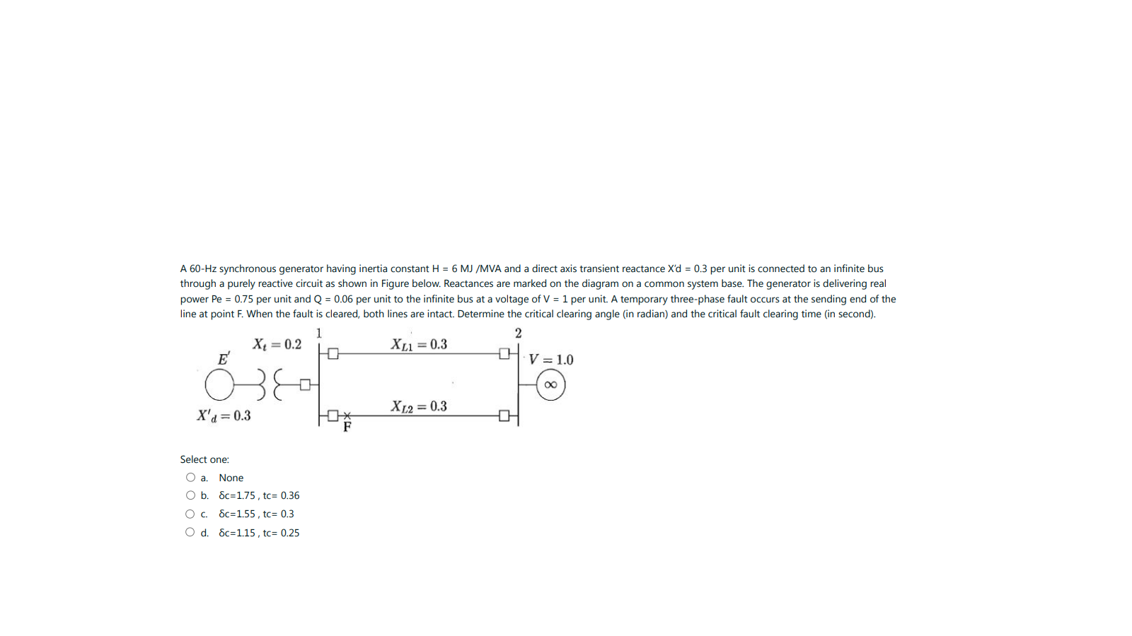 A 60−Hz synchronous generator having inertia constant | Chegg.com