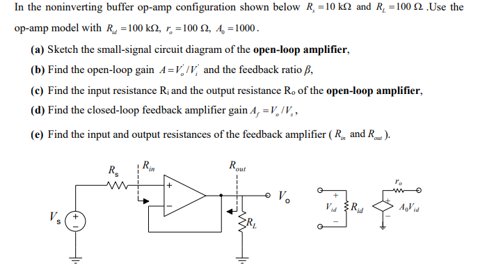 Solved In the noninverting buffer op-amp configuration shown | Chegg.com