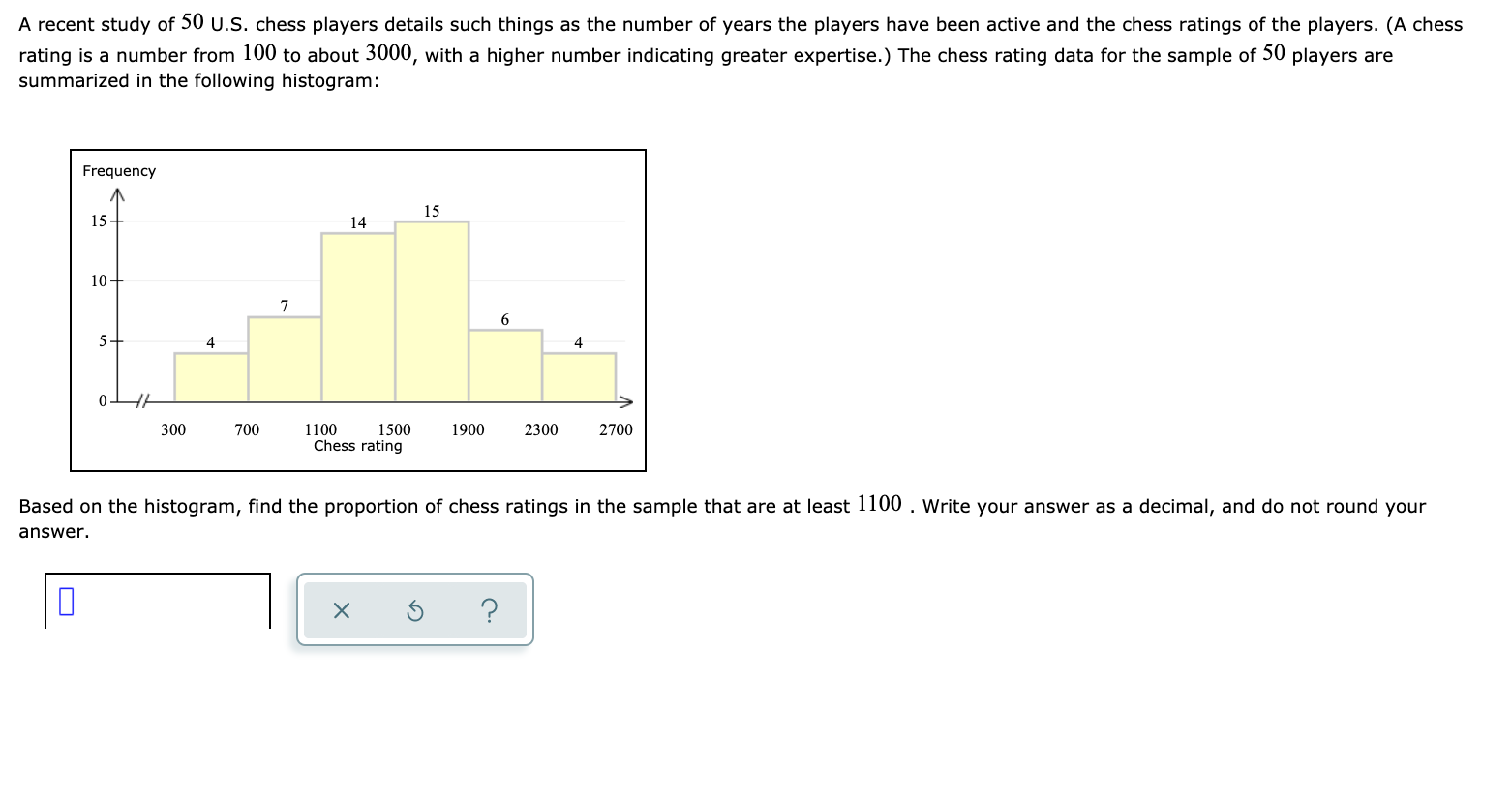 Solved A recent study of 50 U.S. chess players details such | Chegg.com