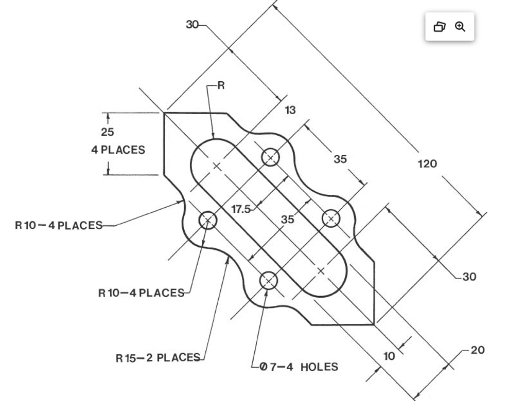 Solved I need help drawing this in AutoCAD, I have no clue | Chegg.com