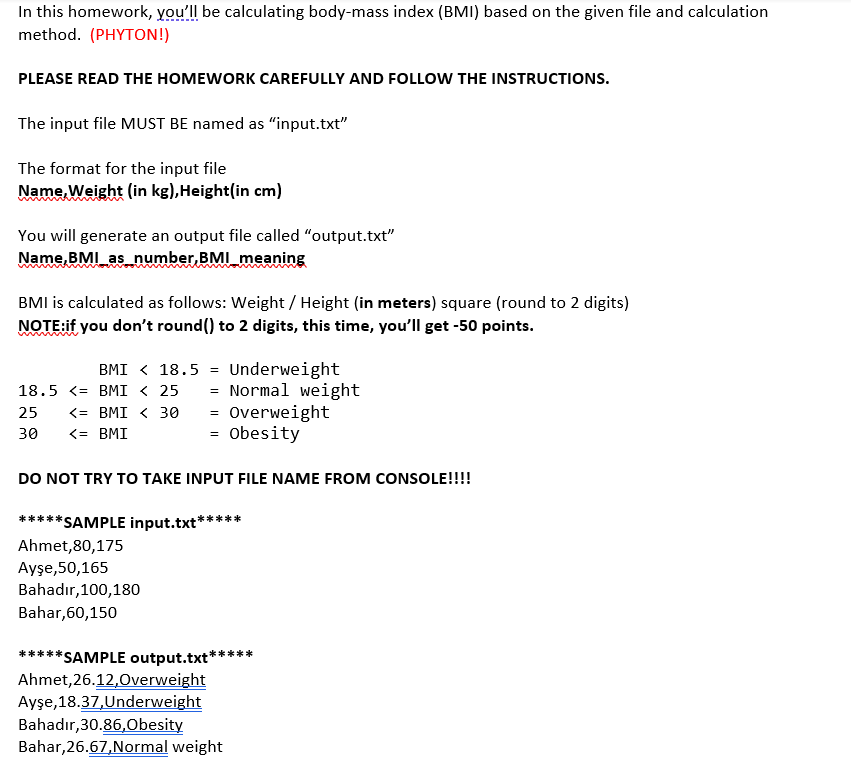 Solved In this homework, you'll be calculating body-mass | Chegg.com
