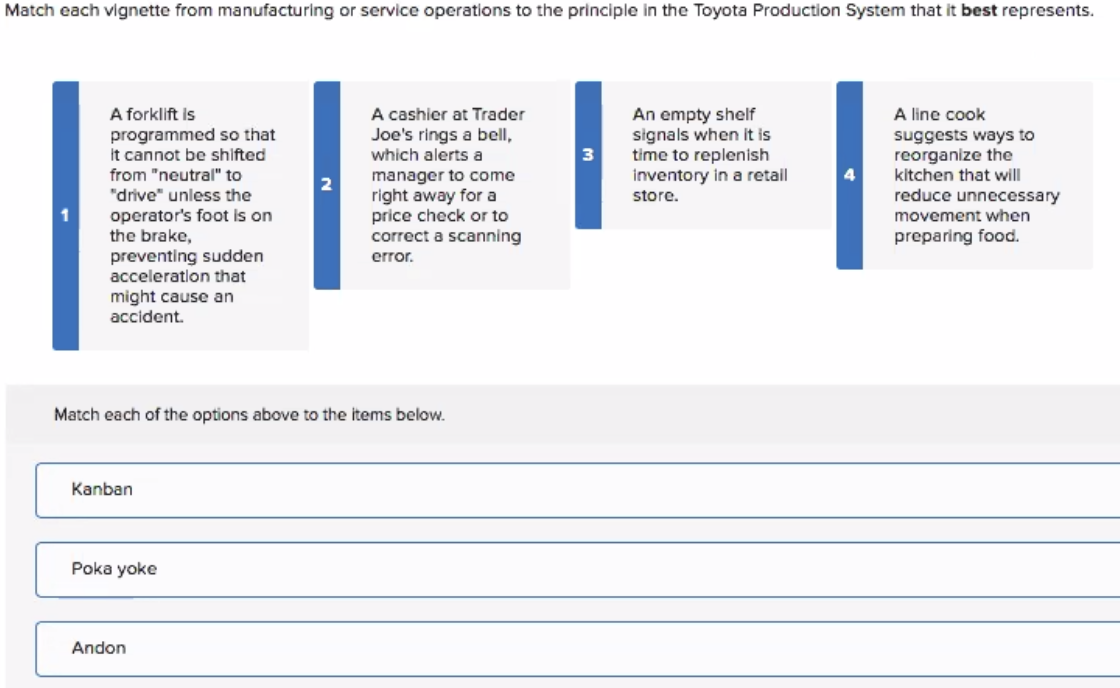 Solved Match each vignette from manufacturing or service | Chegg.com