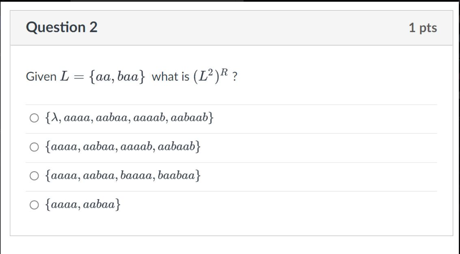 Solved en L={aa,baa} what is (L2) | Chegg.com