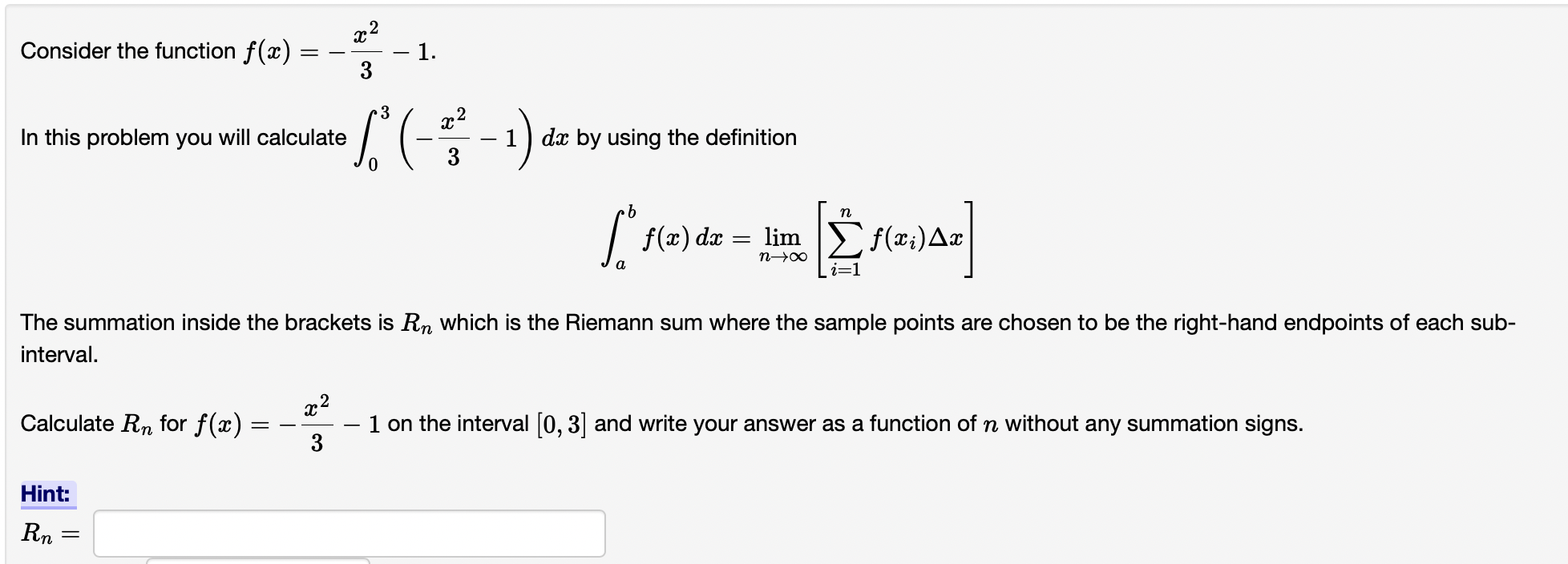 Solved Consider the function f(x)=-x23-1In this problem you | Chegg.com