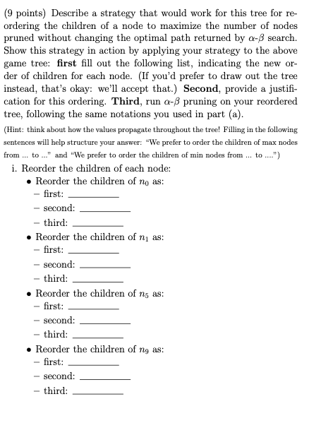 Solved 6. Consider the min-max tree given in Fig. 1 where | Chegg.com
