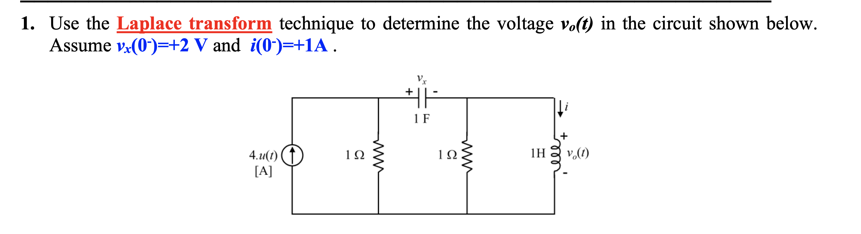 Solved 1. Use the Laplace transform technique to determine | Chegg.com