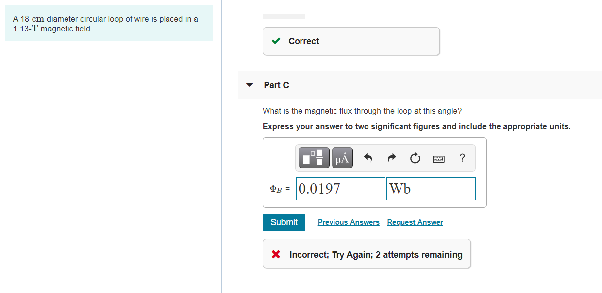 Solved A 18-cm-diameter circular loop of wire is placed in a | Chegg.com
