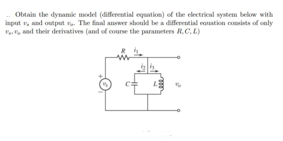 Solved Obtain the dynamic model (differential equation) of | Chegg.com