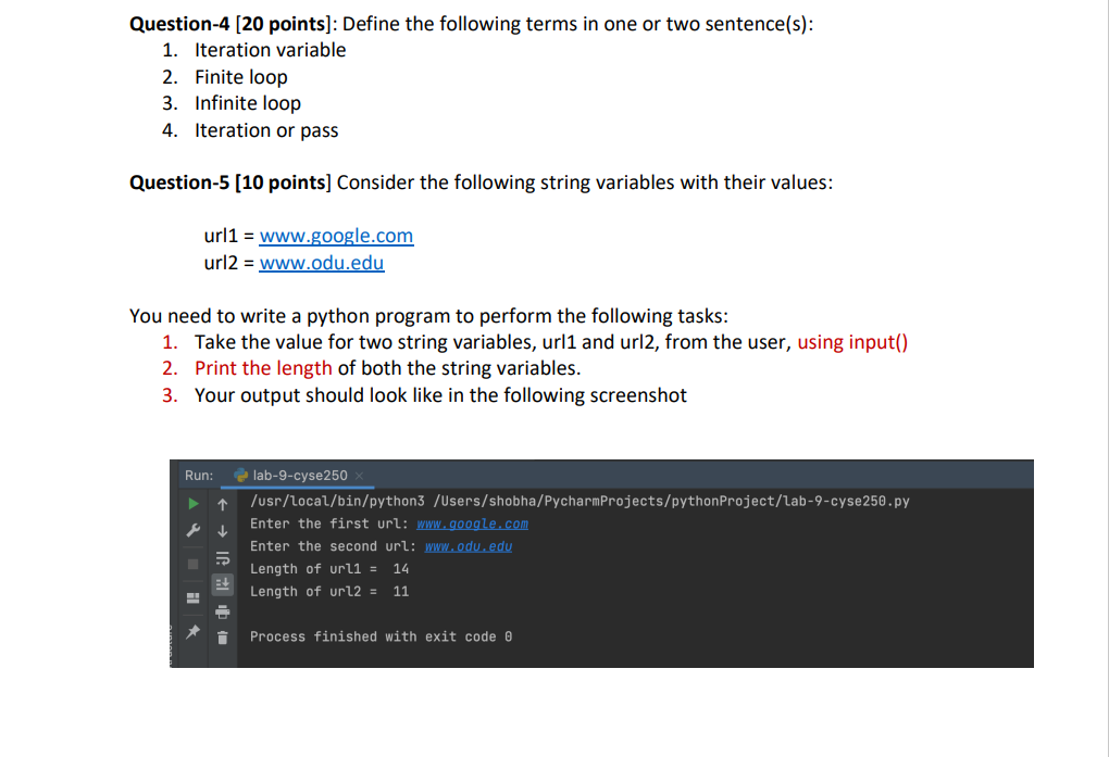 Solved Question-4 [20 points]: Define the following terms in | Chegg.com