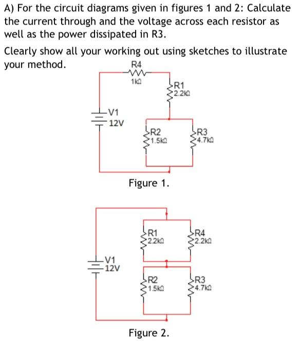 Solved A) For the circuit diagrams given in figures 1 and 2: | Chegg.com