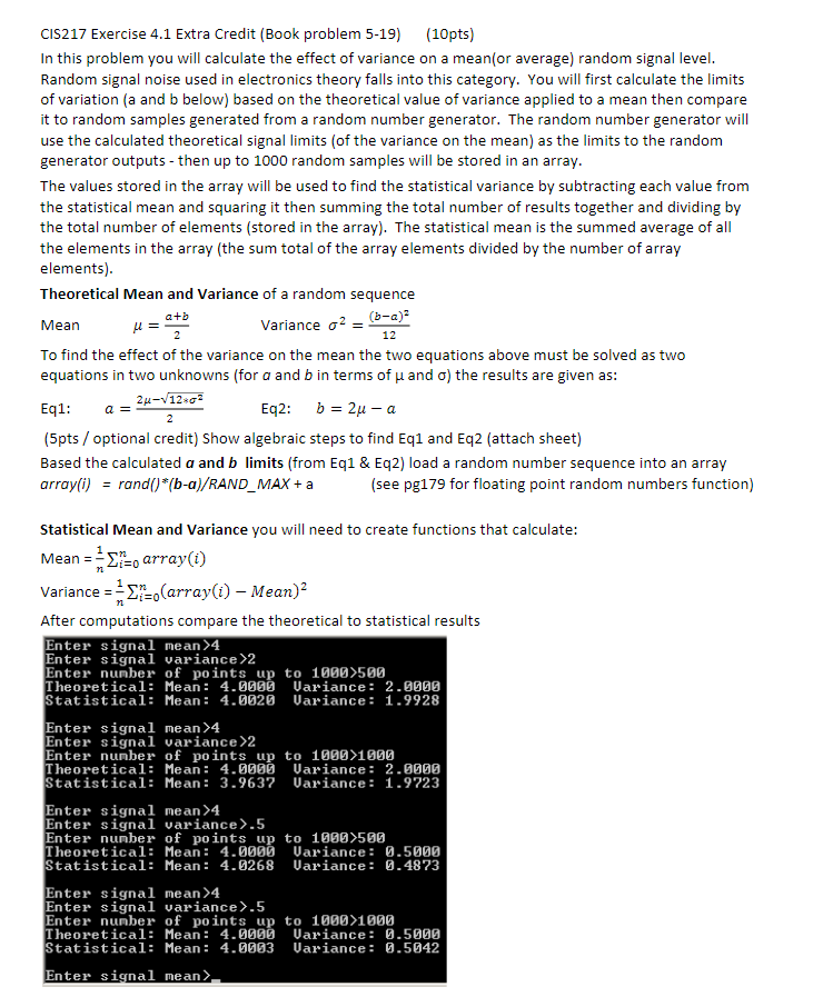Solved CIS217 Exercise 4.1 Extra Credit (Book problem 5-19) | Chegg.com