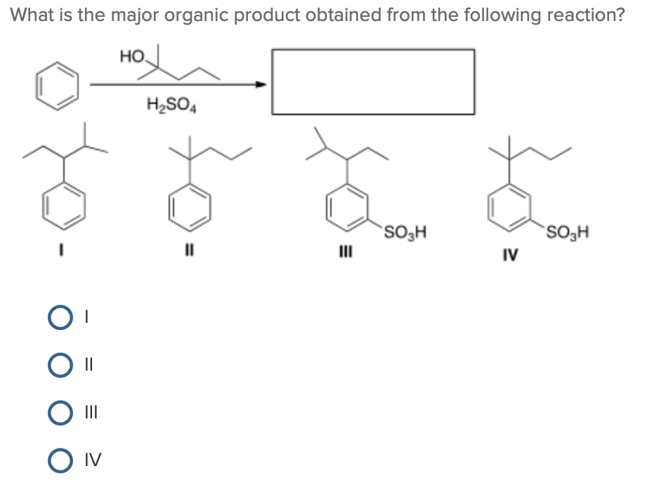Solved What is the major organic product obtained from the | Chegg.com