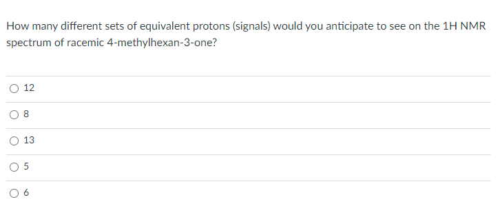 Solved How many different sets of equivalent protons | Chegg.com
