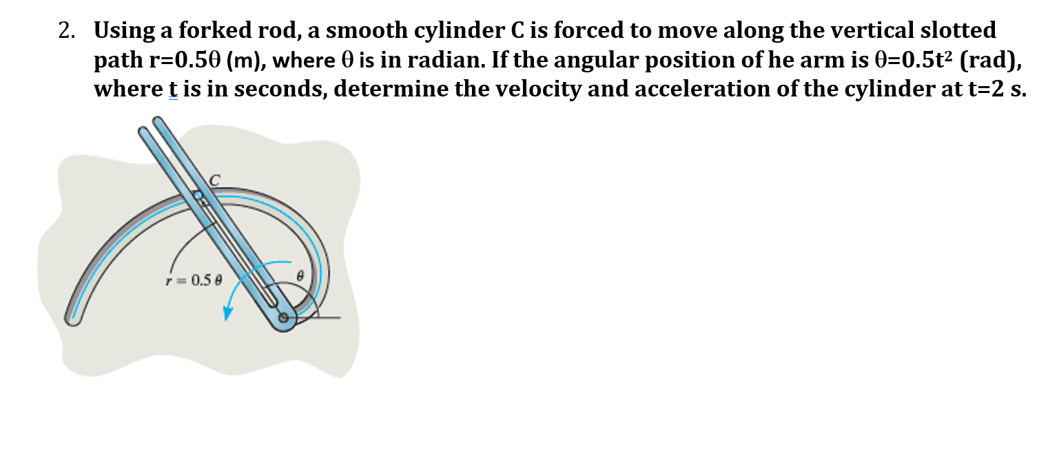 Solved 2. Using a forked rod, a smooth cylinder C is forced | Chegg.com