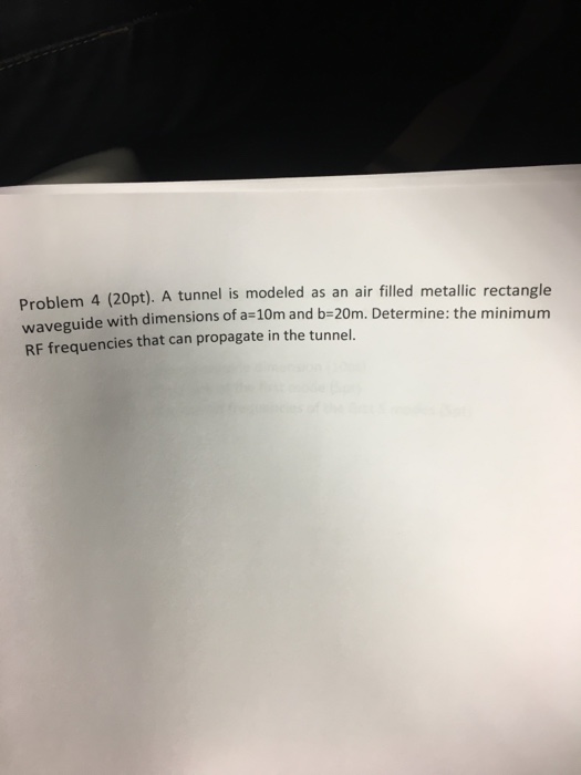 Solved A tunnel is modeled as an air filled metallic | Chegg.com