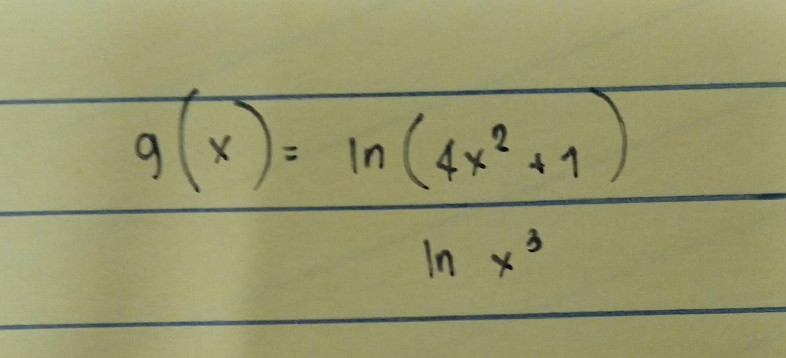 Solved g(x)=ln(4x2+1)lnx3kindly provide a complete solution | Chegg.com
