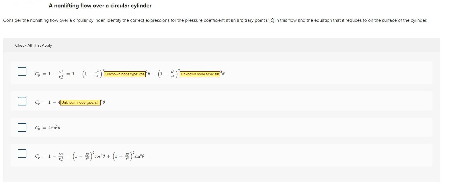 Solved A nonlifting flow over a circular cylinder Consider | Chegg.com